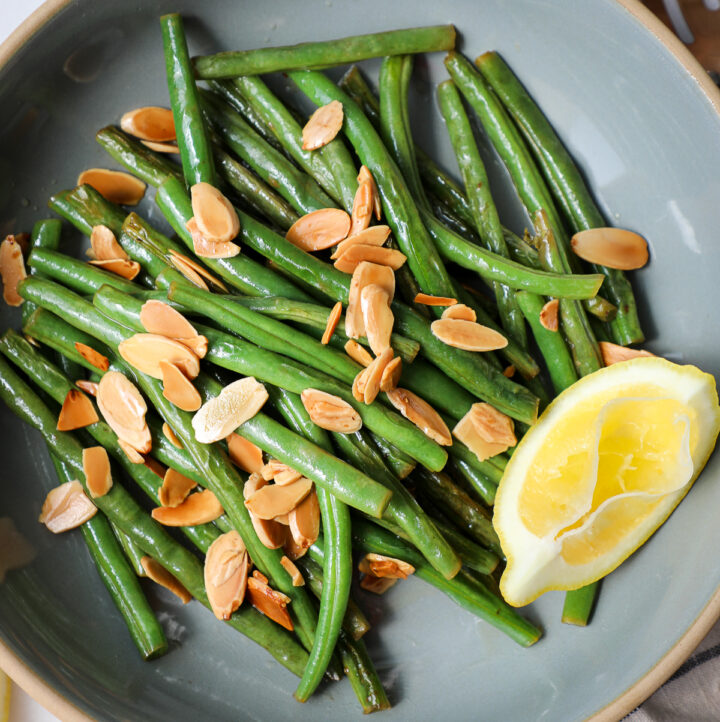 Green Beans with Toasted Almonds - Elle & Pear