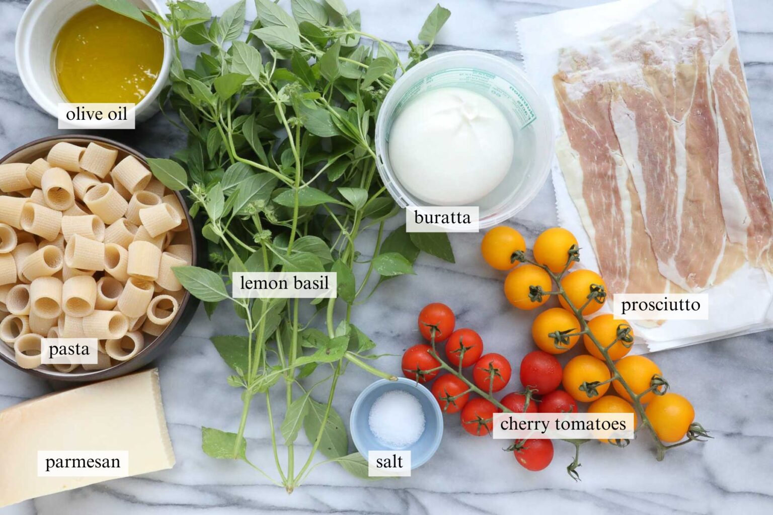 Lemon Basil Pesto Pasta With Burst Cherry Tomatoes - Elle & Pear