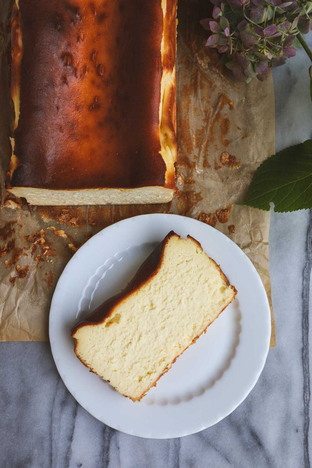 Loaf Pan Basque Cheesecake - Elle & Pear