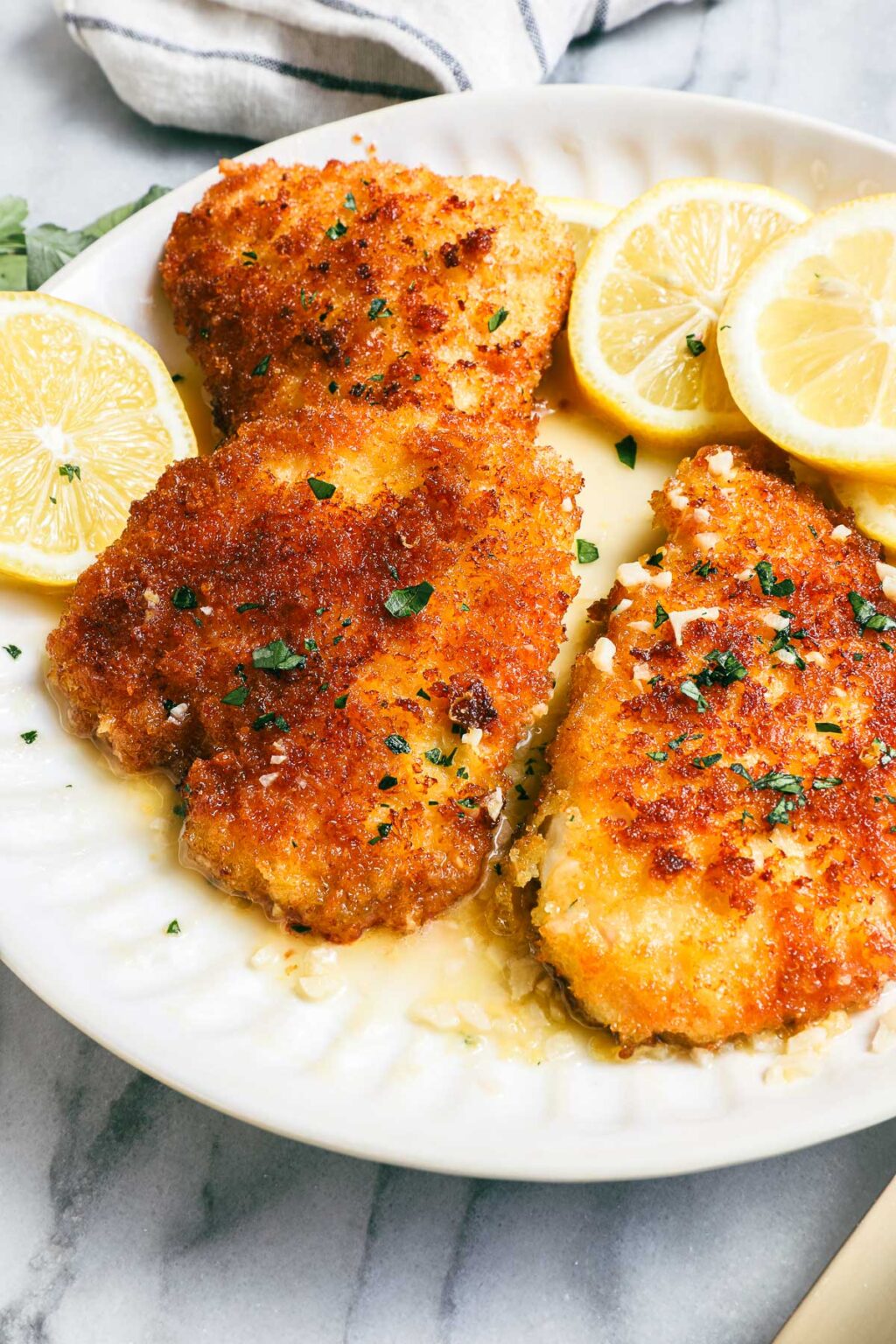Crispy Lemon Chicken Cutlets - Elle & Pear